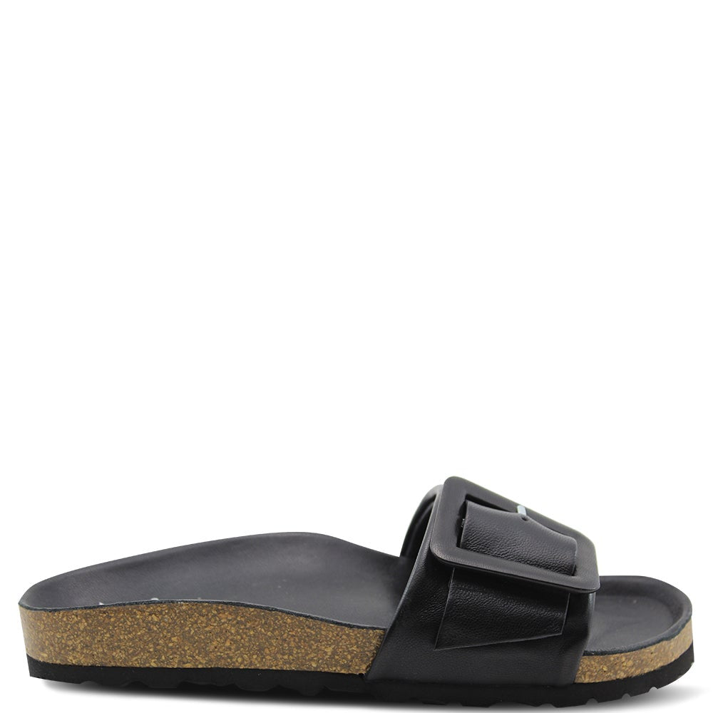 EOS Ginger Black Leather Slide – GR8 Gear